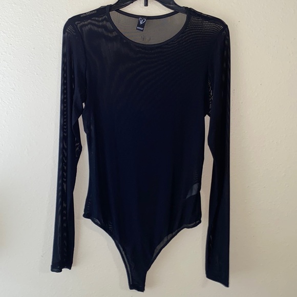 Windsor | Tops | Windsor Black Mesh Bodysuit | Poshmark